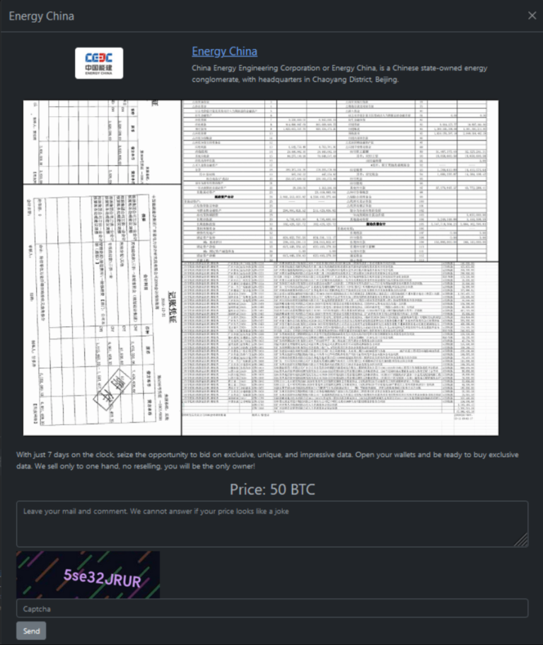 China Energy Hacked: The Rhysida Ransomware Group Claimed - DHacker